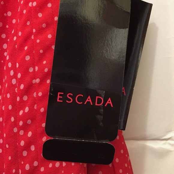 Escada | Skirts | Escada Red 0 Silk Polka Dot Skirt Size 6 S Nwt | Poshmark